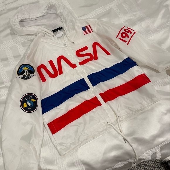 Chemistry | Jackets & Coats | Nasa Retro White Windbreaker Jacket Size ...